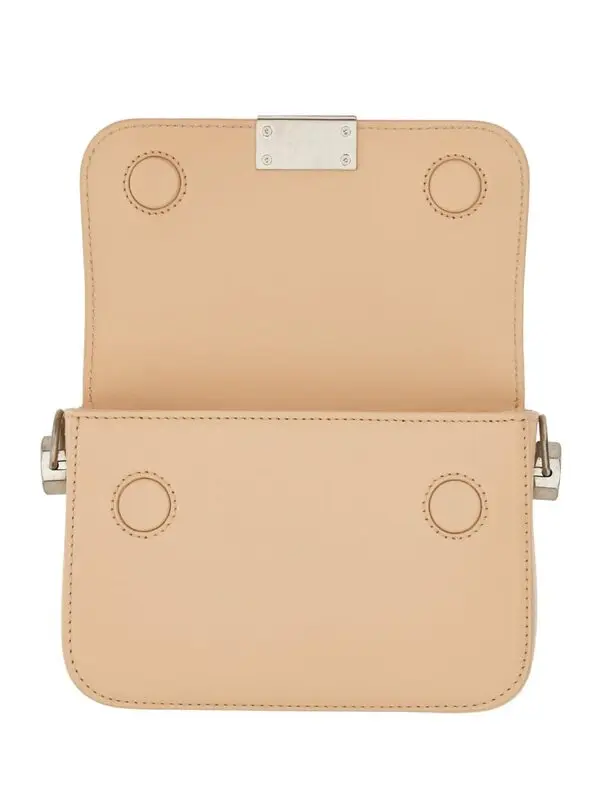 Off-White Small Leather Binder Bag - Cream