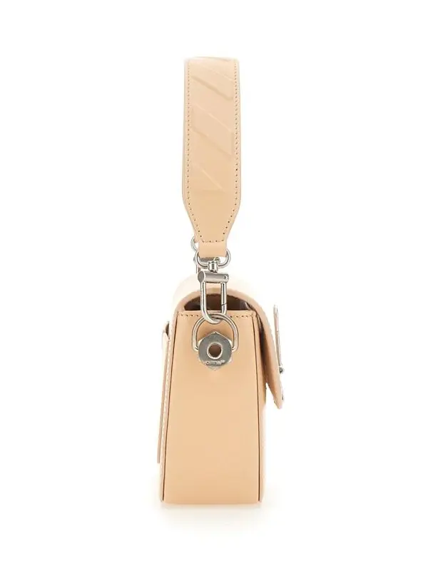Off-White Small Leather Binder Bag - Cream