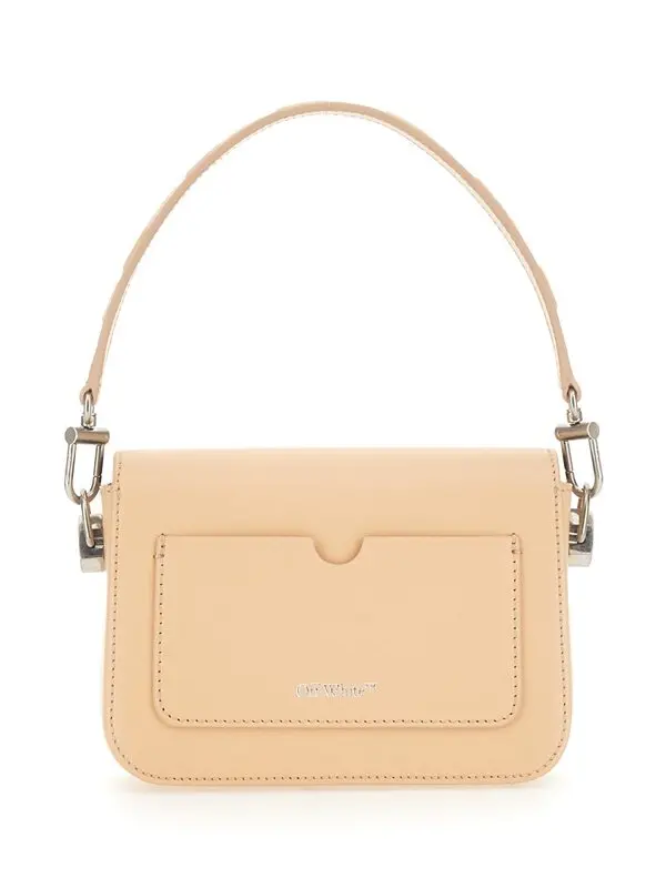 Off-White Small Leather Binder Bag - Cream
