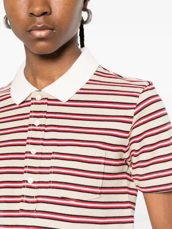 A.p.c. Raye Striped Cotton Polo Shirt