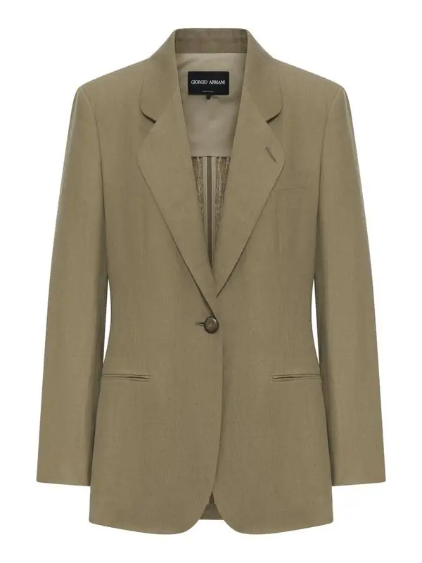 Giorgio Armani Single-breasted Linen Blazer - Multicolor