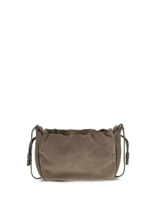 Brunello Cucinelli Suede Shoulder Bag - Brown