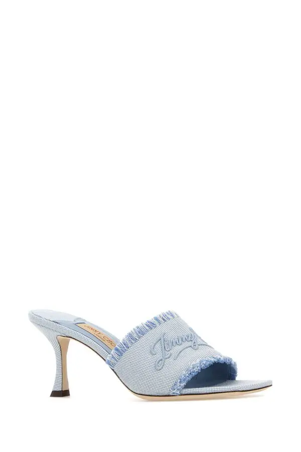 JIMMY CHOO Two-tone Canvas Alexia 70 Mules