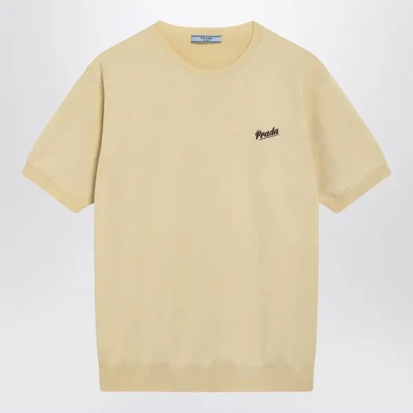 Prada Colored Silk-blend Sweater With Logo - Cream