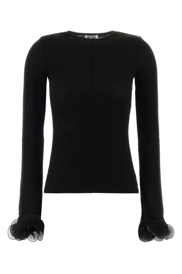 Moschino Black Jersey Top - Orange