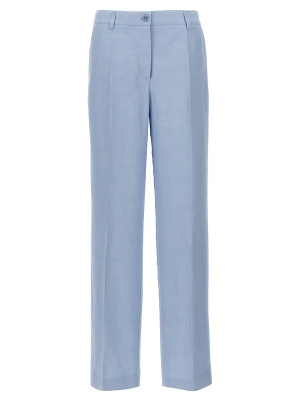 P.a.r.o.s.h Viscose Linen Trousers - Blue