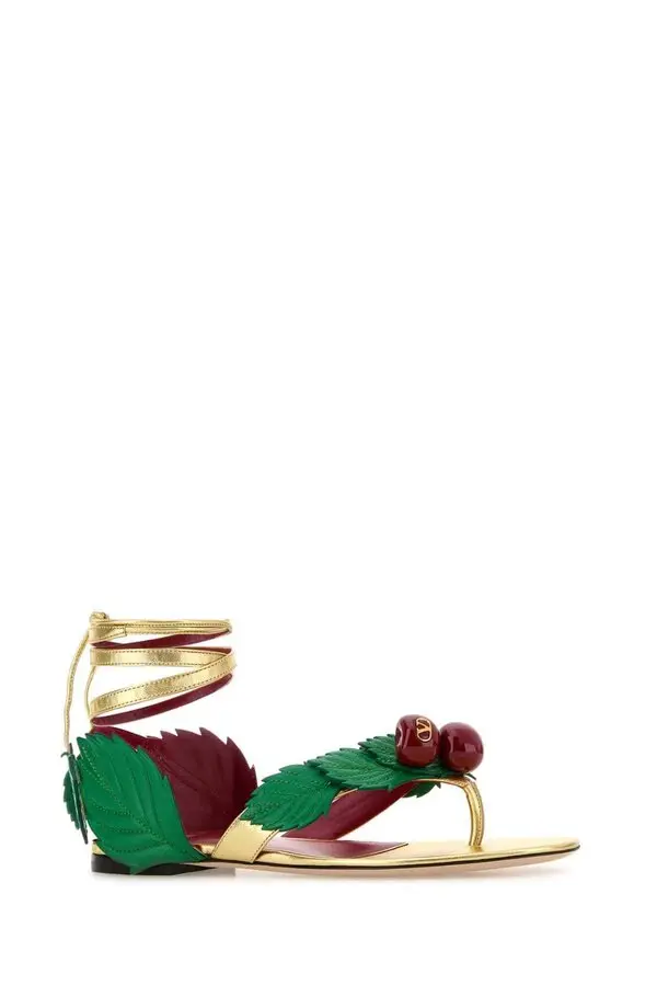 Valentino Garavani Leather Cherryfic Thong Sandals