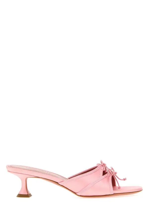 Amina Muaddi Satin Eleonora Mules - Pink