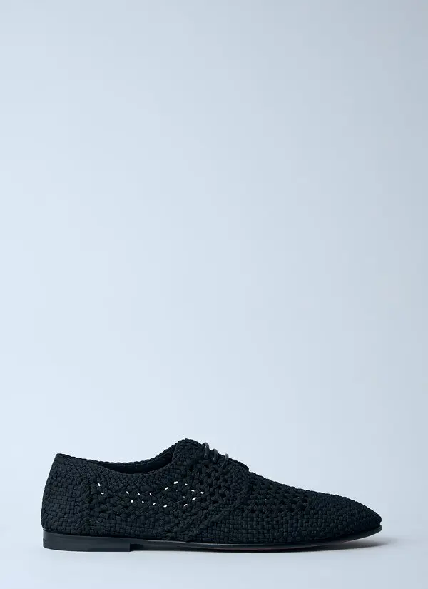 Dolce & Gabbana Woven Derby Shoes - Black