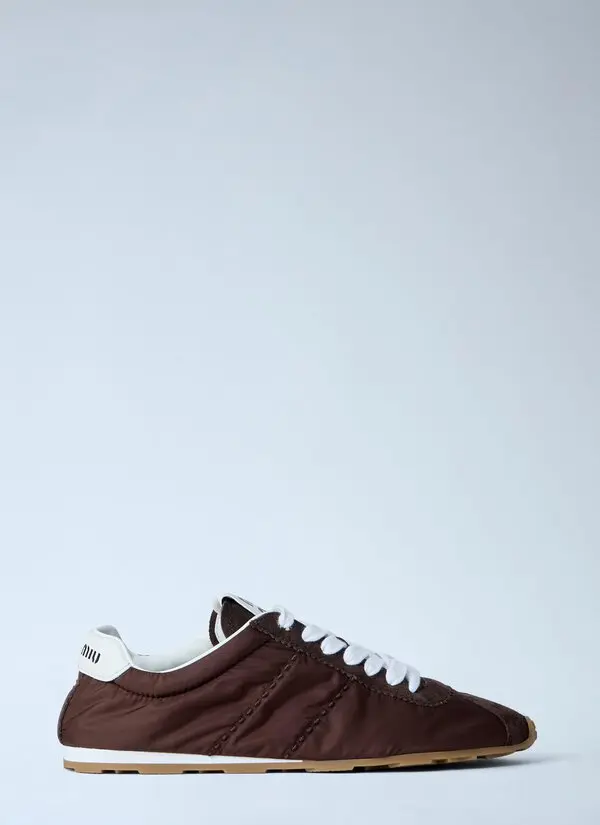 Miu Miu Logo Patch Sneakers - Brown