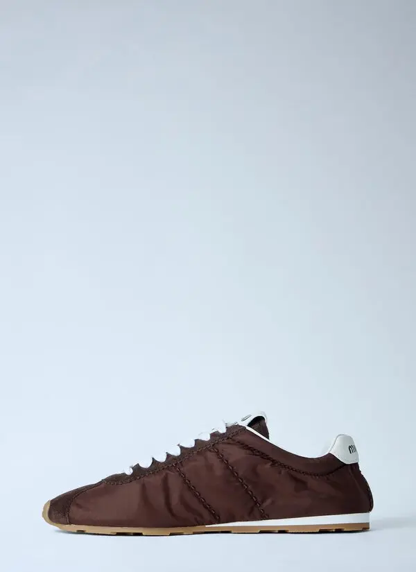 Miu Miu Logo Patch Sneakers - Brown