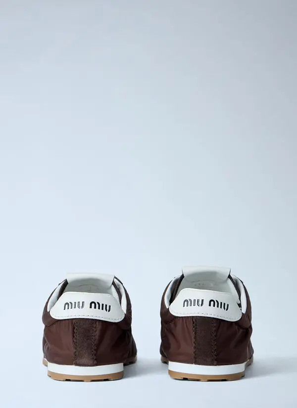 Miu Miu Logo Patch Sneakers - Brown