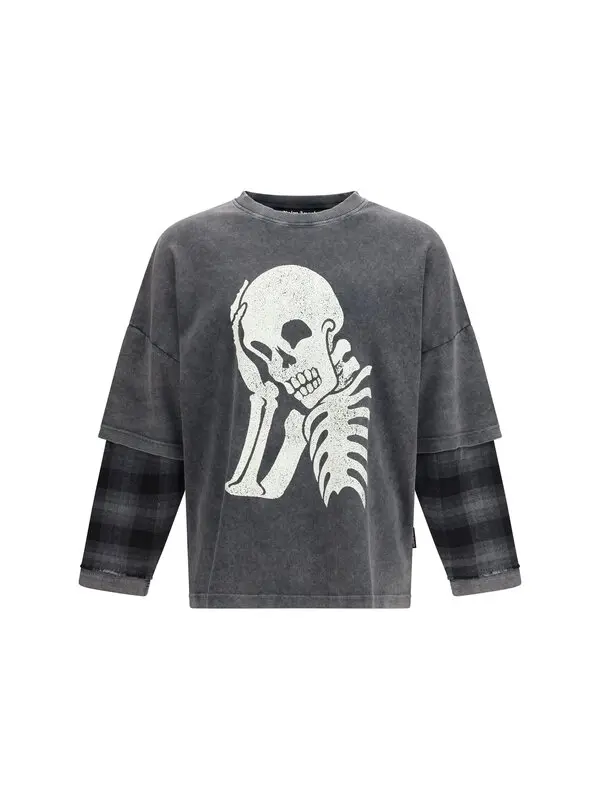 Palm Angels Skull Double Long-sleeved Shirt - Black