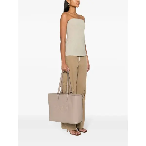 Fendi Neutrals Tote Bags - Cream