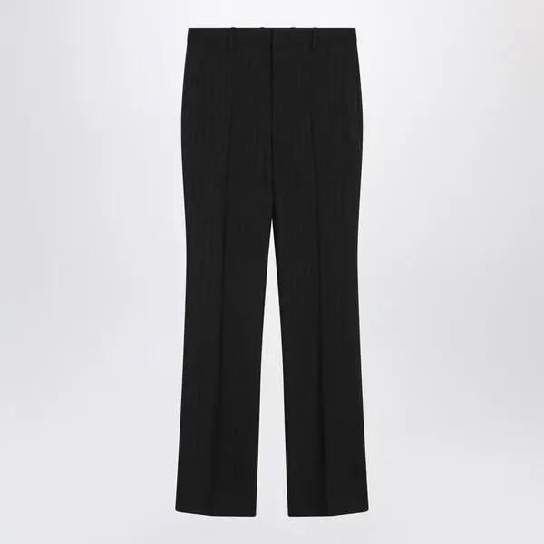 Gucci Wool Pinstripe Trousers - Black