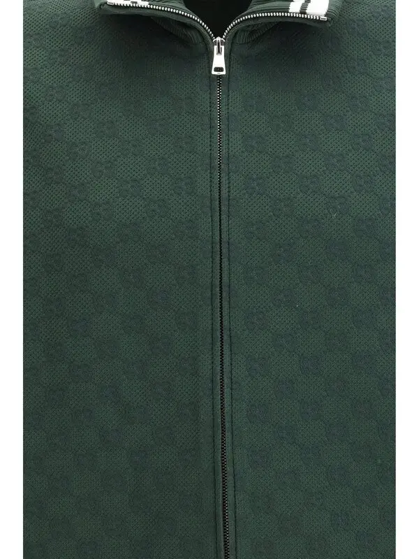 Gucci Gg Technical Jersey Zip Jacket - Green