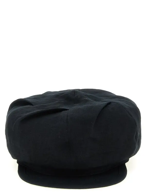 Yohji Yamamoto Linen Tuck Casquette Cap - Black