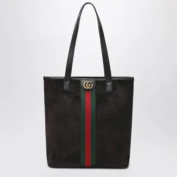 Gucci Medium Ophidia Shopping Bag In Suede - Brown
