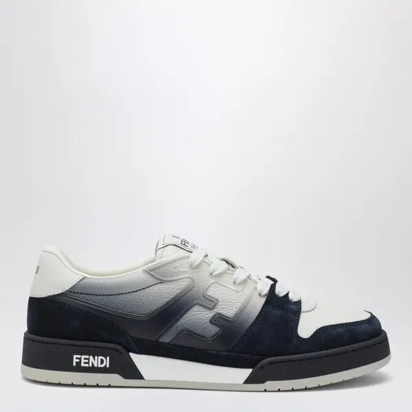 Fendi Leather Suede Low Top Sneakers - Blue