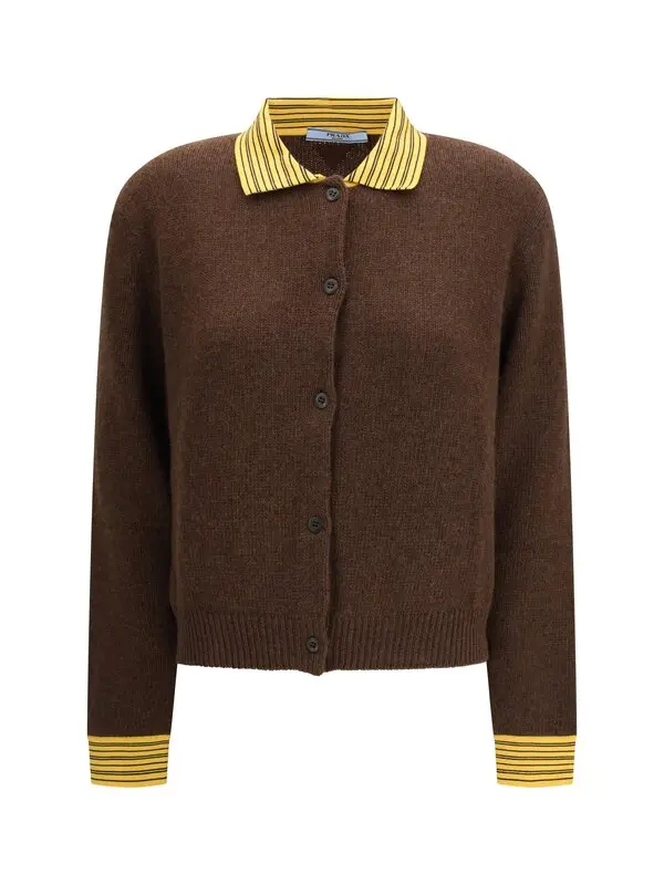 Prada Sweater With A Classic Collar And Front Button Fastening