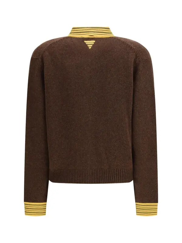 Prada Sweater With A Classic Collar And Front Button Fastening