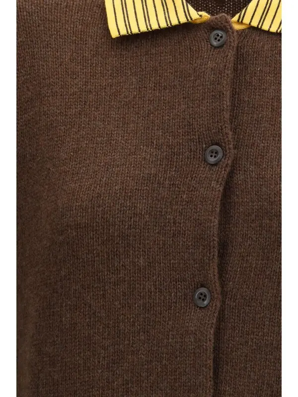 Prada Sweater With A Classic Collar And Front Button Fastening
