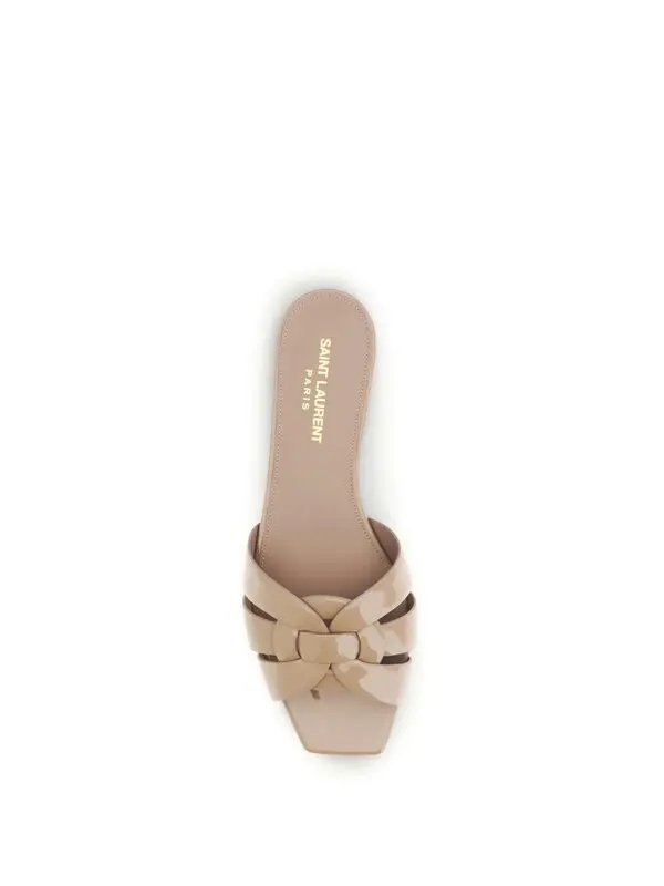 Saint Laurent Patent Leather Tribute Sandals - Pink