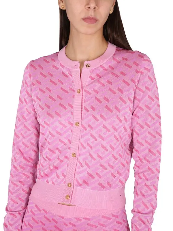 Versace Jacquard Cardigan La Greca