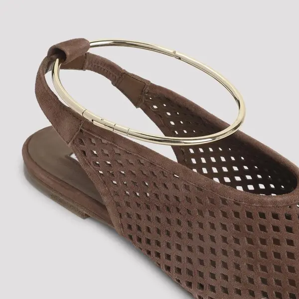 JIL SANDER Goat Leather Sling Back - Brown