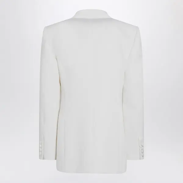Valentino Garavani Milk-colored Double-breasted Jacket In Wool