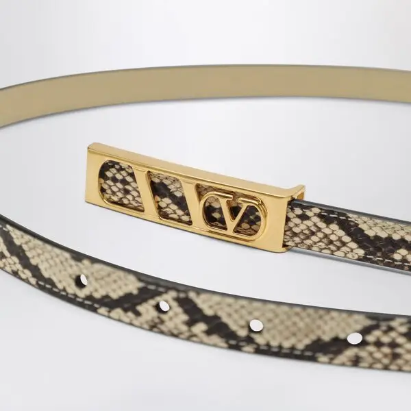Valentino Garavani Python Belt - Cream