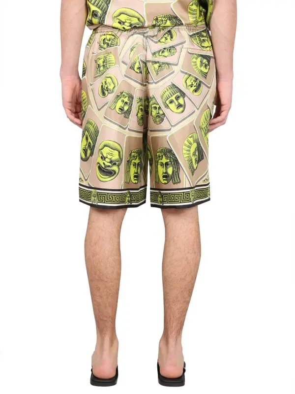 Versace The Masks Bermuda Shorts - Green