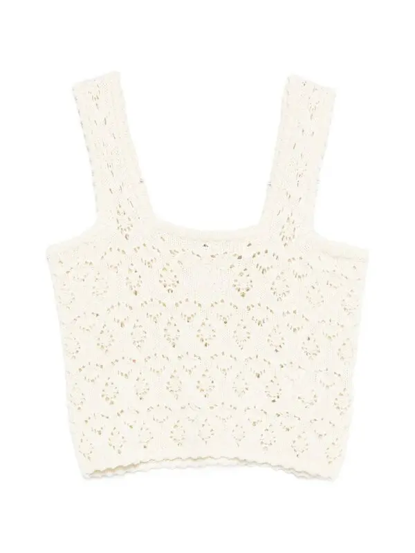 Celine Pointelle Cotton Tank Top - Multicolor