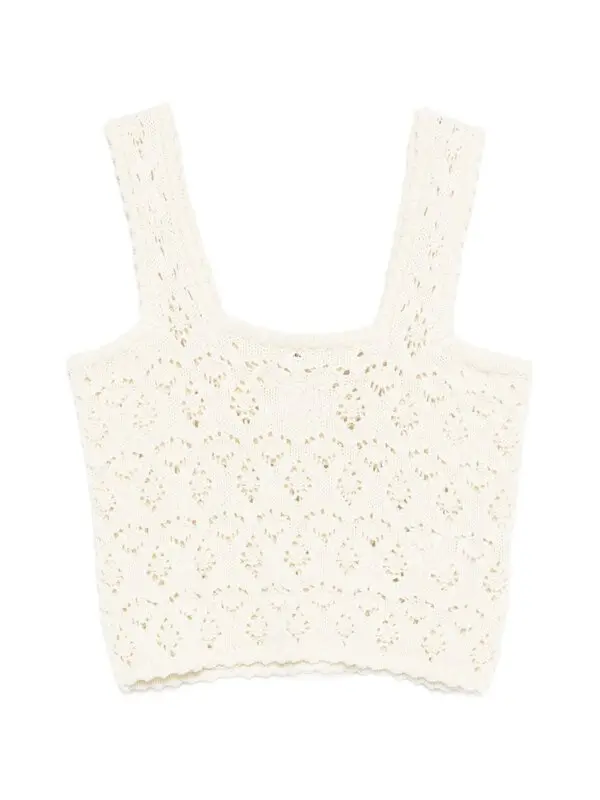 Celine Pointelle Cotton Tank Top - Multicolor