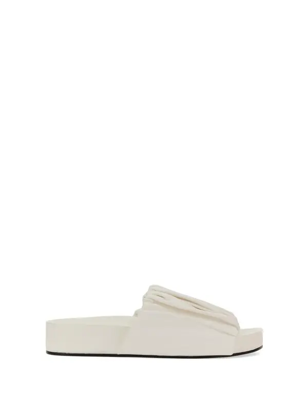 JIL SANDER Low Leather Sandals - White