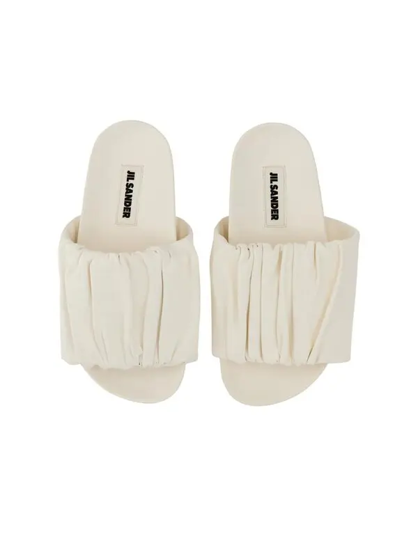 JIL SANDER Low Leather Sandals - White