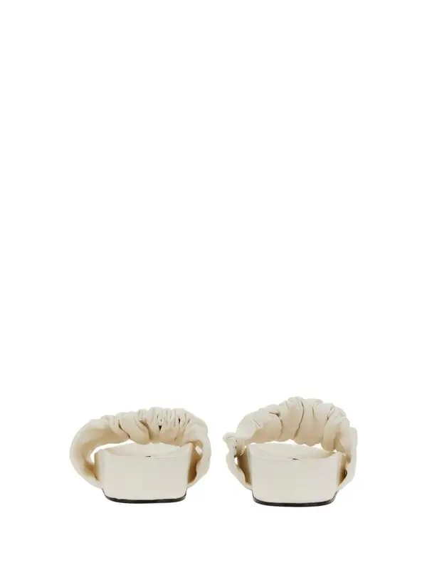 JIL SANDER Low Leather Sandals - White
