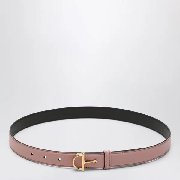 Gucci Thin Belt With Half Horsebit Buckle - Pink