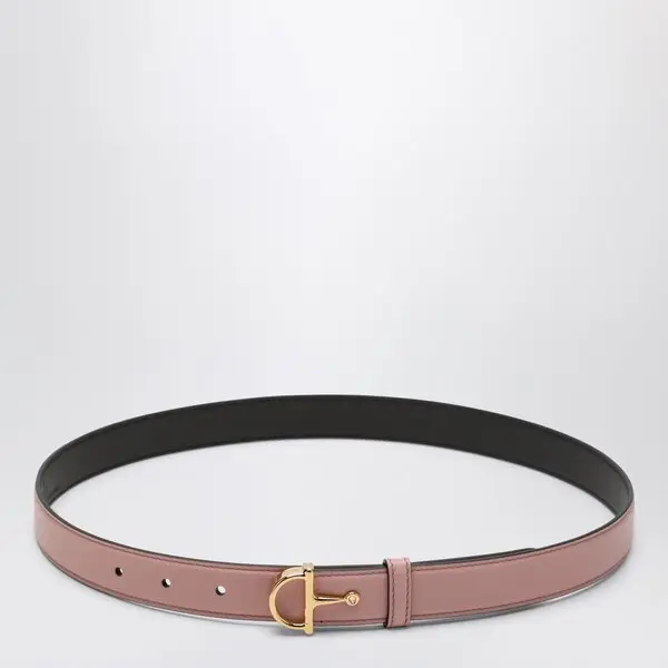 Gucci Thin Belt With Half Horsebit Buckle - Pink
