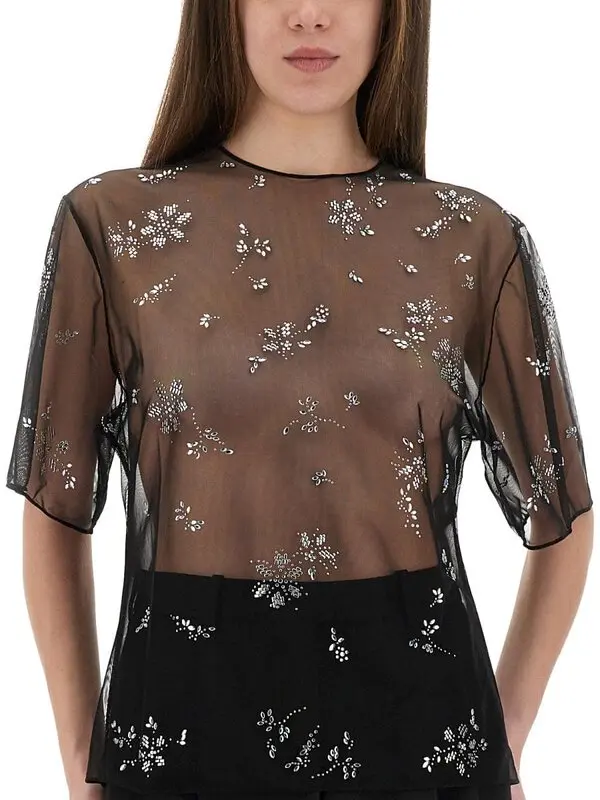 Rabanne Transparent Top With Applications