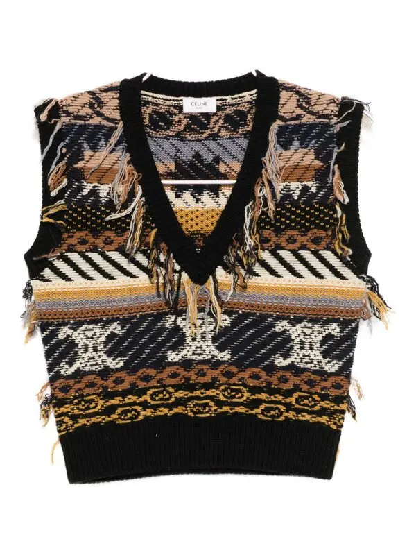 Celine Cashmere Jacquard Vest
