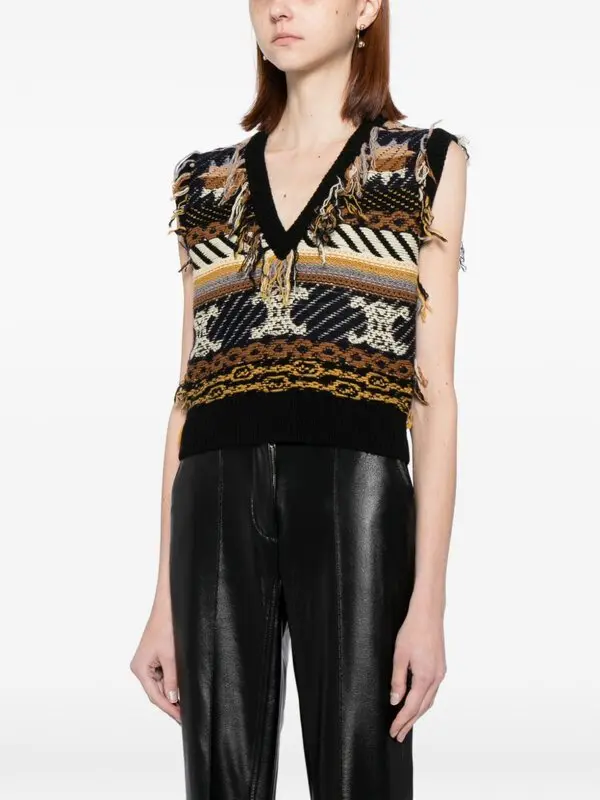 Celine Cashmere Jacquard Vest