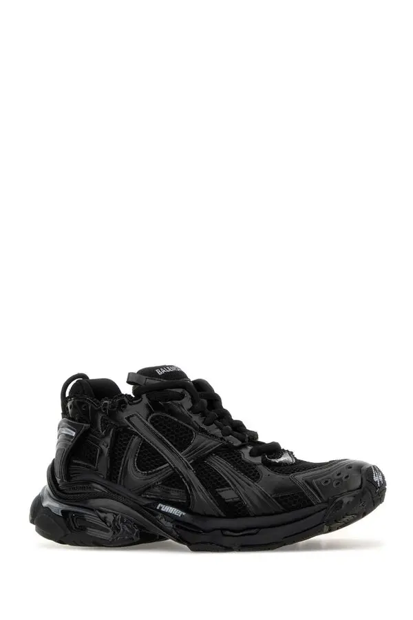 Balenciaga Mesh And Rubber Runner Led Sneakers - Black