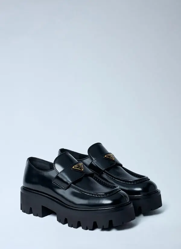 Prada Brushed Leather Loafers