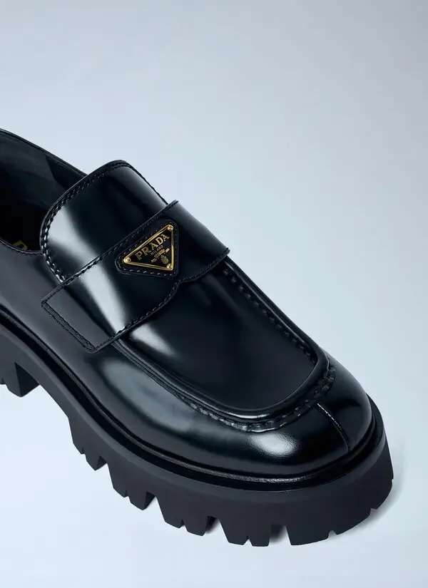 Prada Brushed Leather Loafers