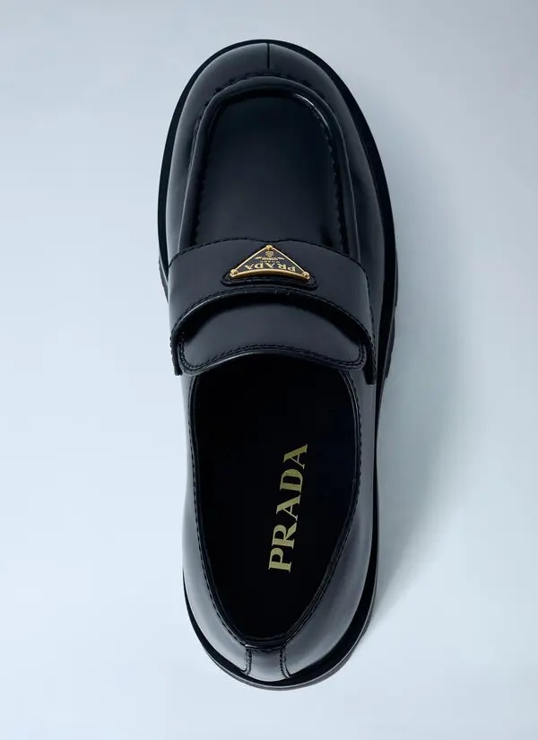 Prada Brushed Leather Loafers