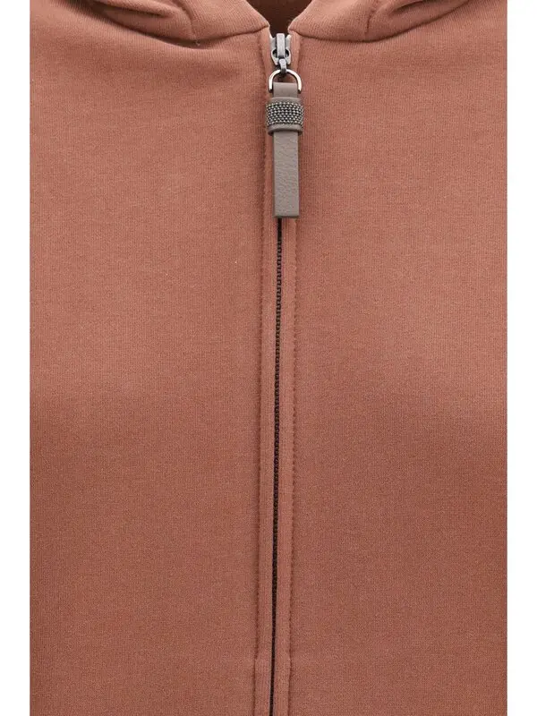 Brunello Cucinelli Hooded Cotton Sweatshirt - Brown