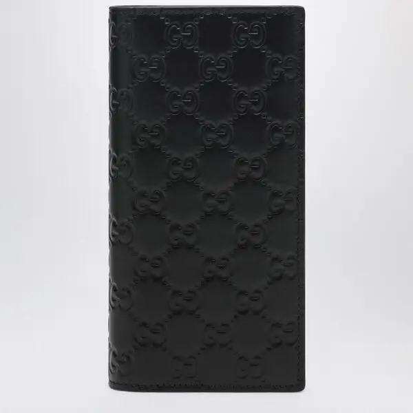 Gucci Gg Emblem Long Wallet - Black