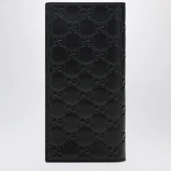 Gucci Gg Emblem Long Wallet - Black