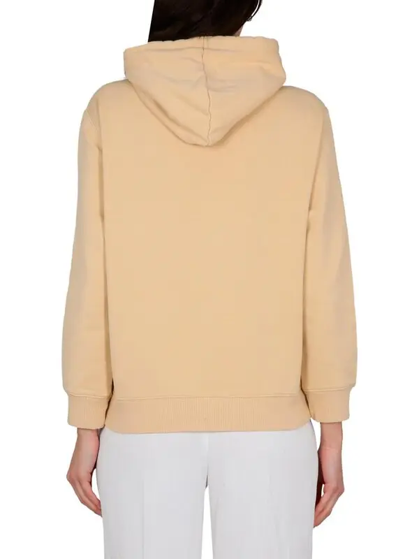 LANVIN Logo Embroidered Hooded Sweatshirt - Cream